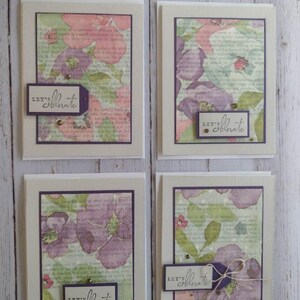 Four Handmade "let's Celebrate" Greeting Cards. Blank on the Inside for ...