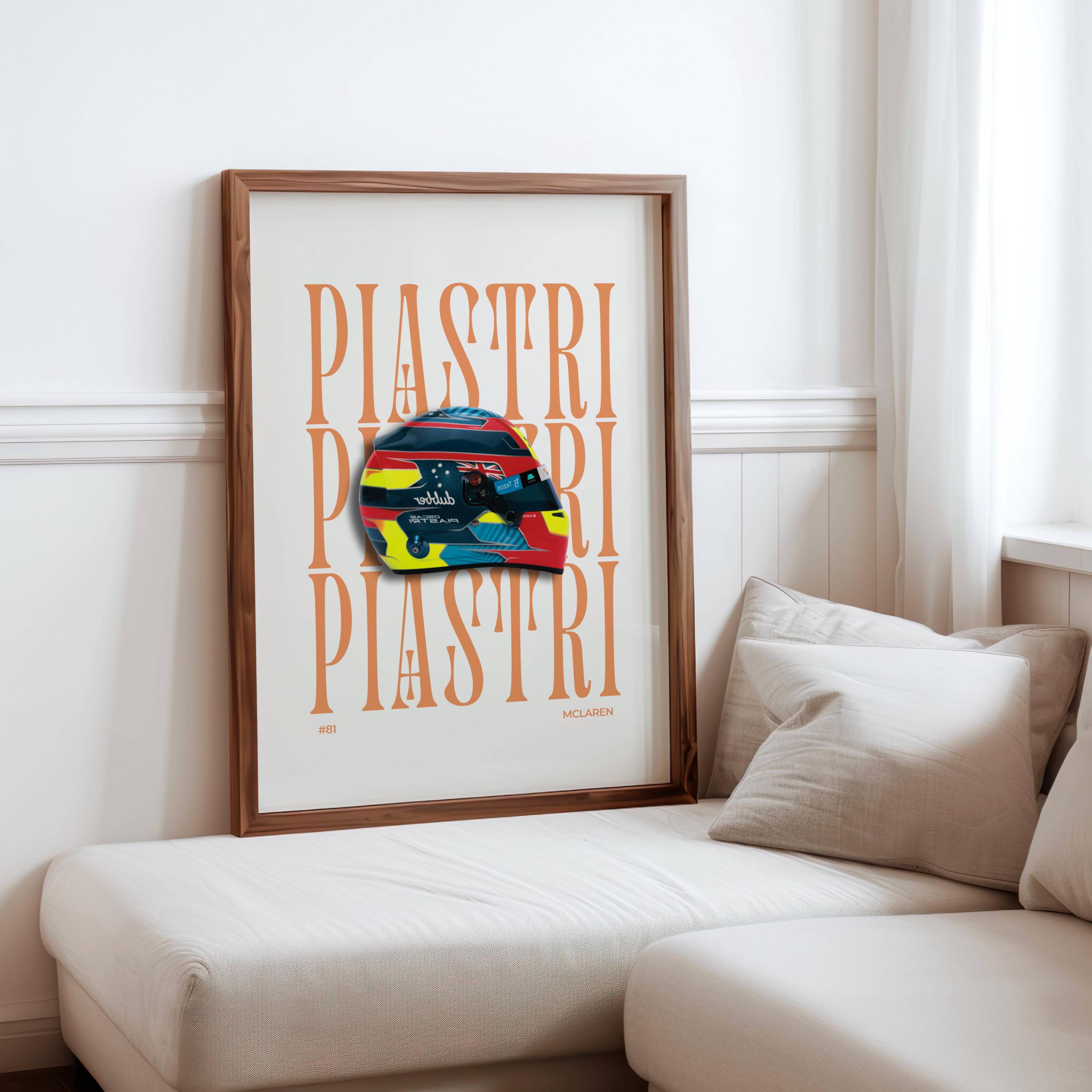 Oscar Piastri 2024 F1 Helmet Poster Multiple Sizes Digital Racing Art ...