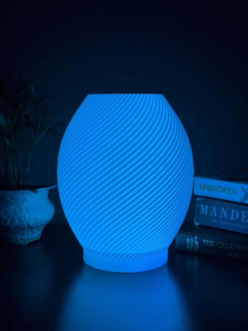 Swirly Stretched Bubble Lamp 3D Printed Aesthetic Table Lamp Cozy ...