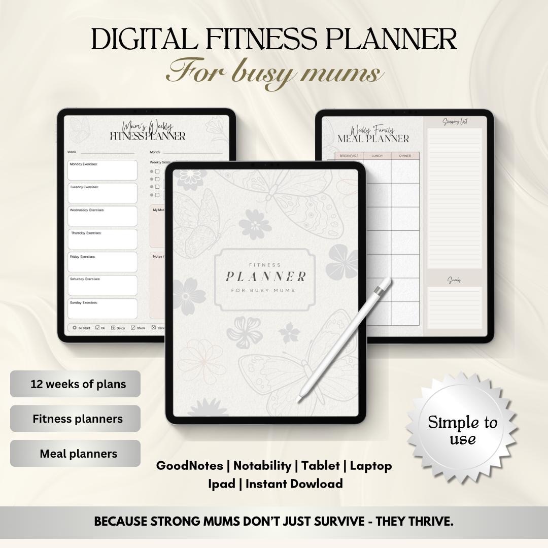 Digital Fitness Planner for Busy Moms – Workout & Meal Planner, Weekly ...