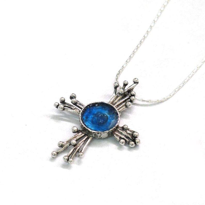 Roman Glass Magdala Sea of Galilee Cross Pendant Unique 925 - Etsy
