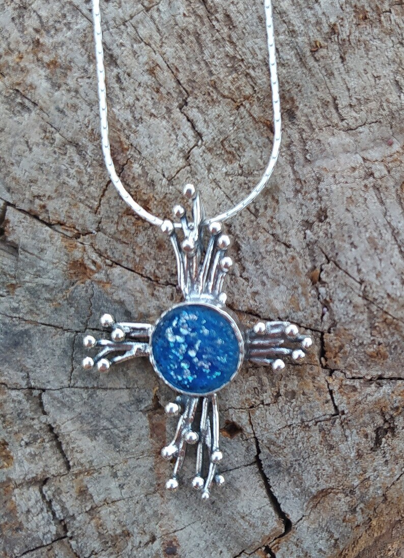 Roman Glass Magdala Sea of Galilee Cross Pendant Unique 925 - Etsy
