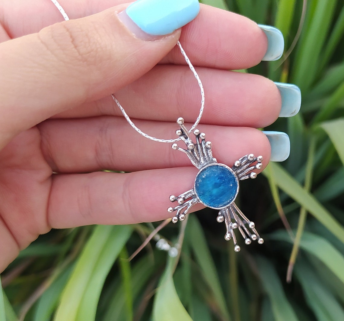 Roman Glass Magdala Sea of Galilee Cross Pendant Unique 925 - Etsy