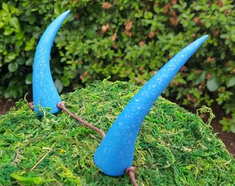 Larger Backwards Facing Light Blue Horns Costume Accessory | Etsy