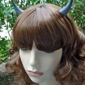 Shimmering Dark Silver Devil Horns Costume Accessory - Etsy
