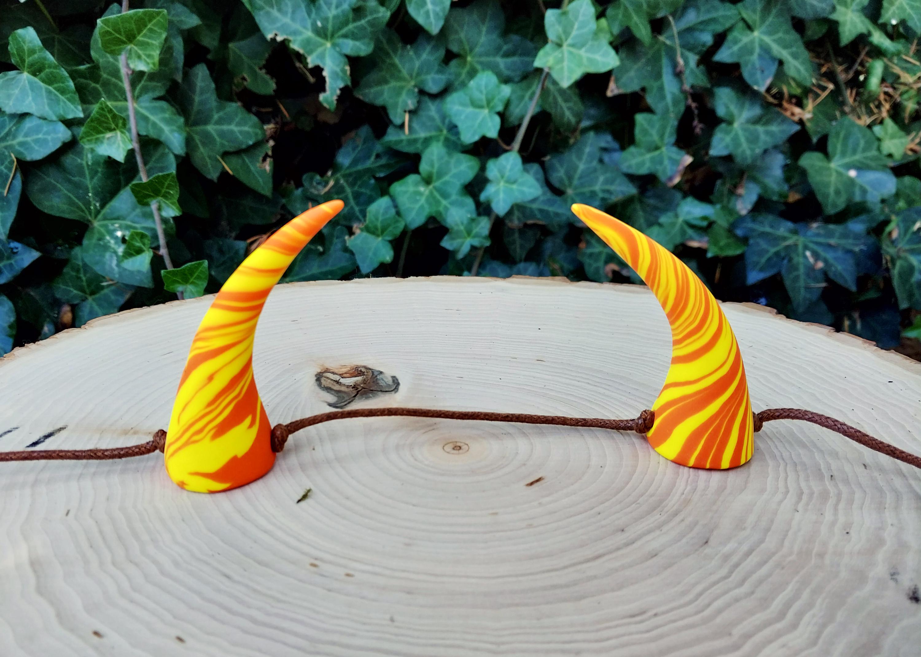 Yellow and Orange Swirl Devil Horns Costume Accessory - Etsy
