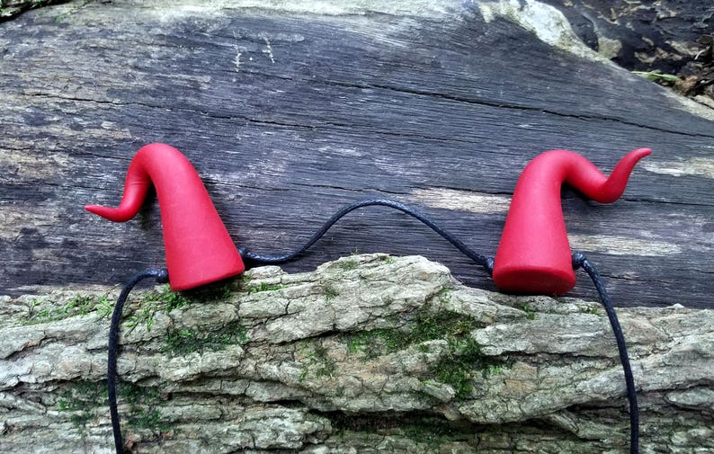 Matte Red Small Twisted Devil Horns Costume Accessory - Etsy