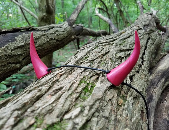 Shimmering Magenta Devil Horns Costume Accessory - Etsy