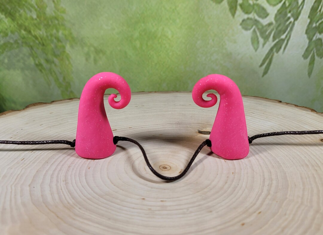 Pink Glitter Curly Devil Horns Costume Accessory - Etsy