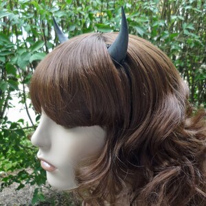 Shimmering Dark Silver Devil Horns Costume Accessory - Etsy
