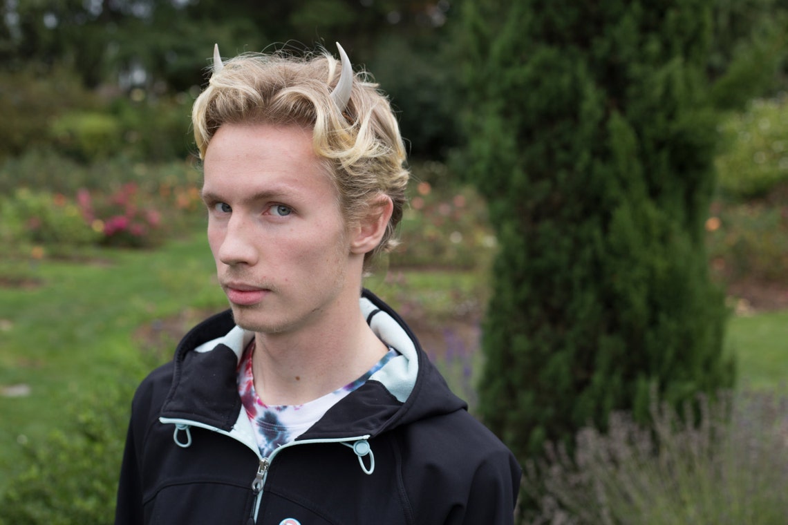 Shimmering Ivory Devil Horns Costume Accessory - Etsy