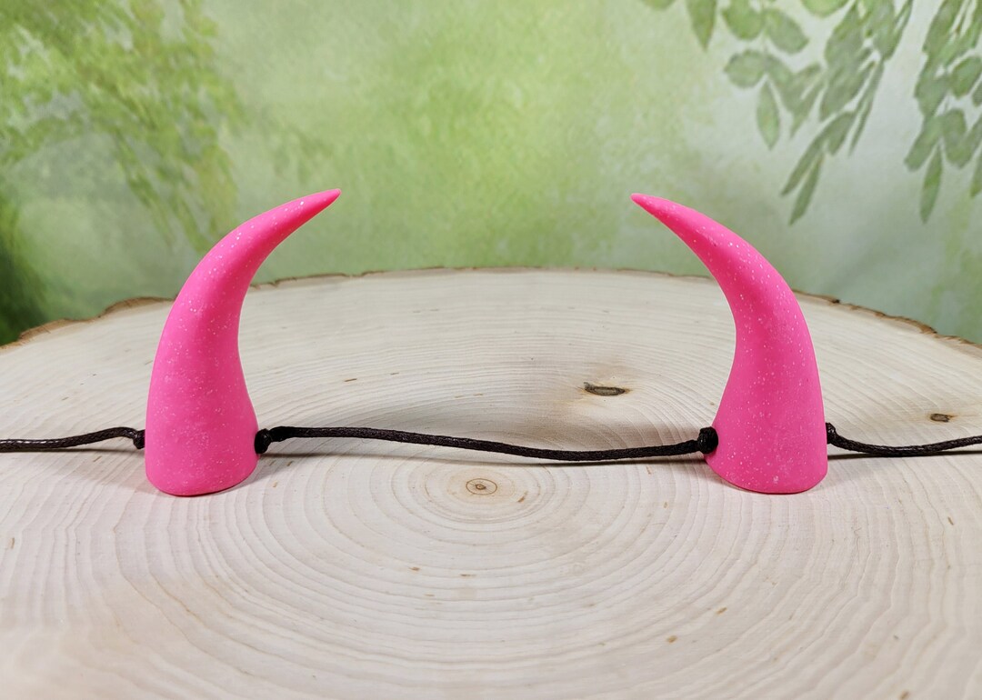 Pink Glitter Devil Horns Costume Accessory - Etsy