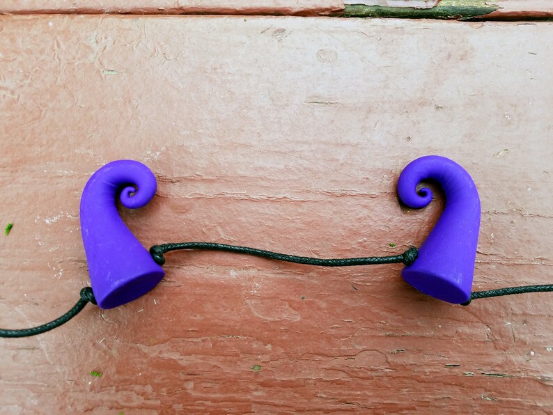 Curly Matte Dark Purple Devil Horns Costume Accessory - Etsy