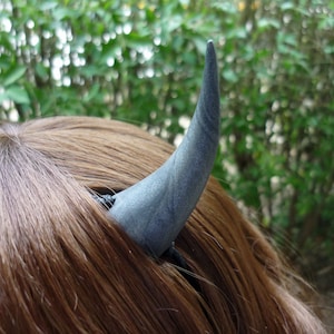 Shimmering Dark Silver Devil Horns Costume Accessory - Etsy