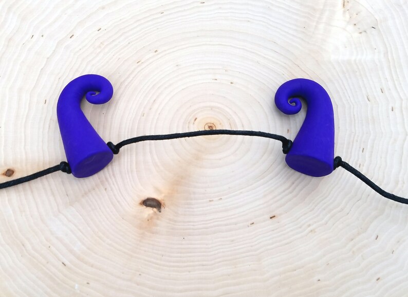 Curly Matte Dark Purple Devil Horns Costume Accessory - Etsy