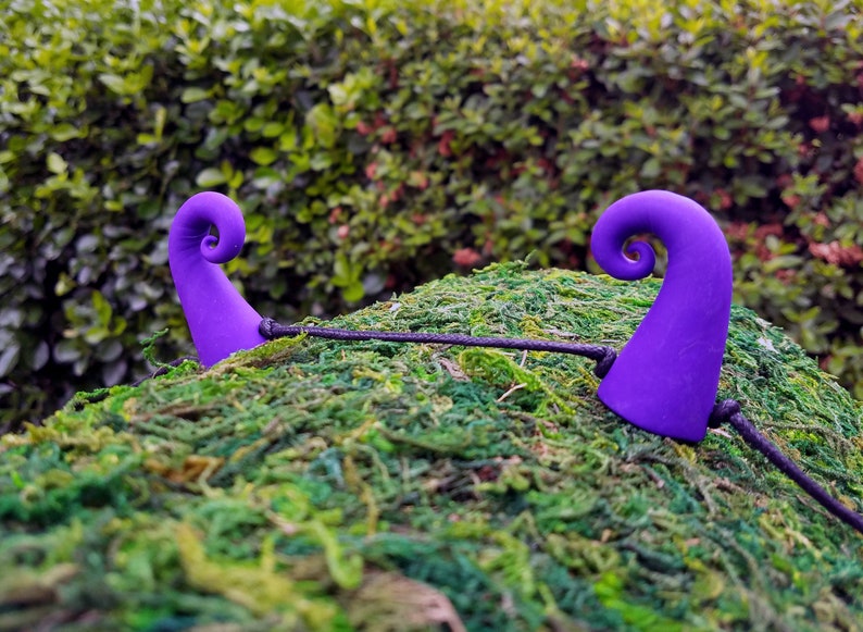 Curly Matte Dark Purple Devil Horns Costume Accessory - Etsy