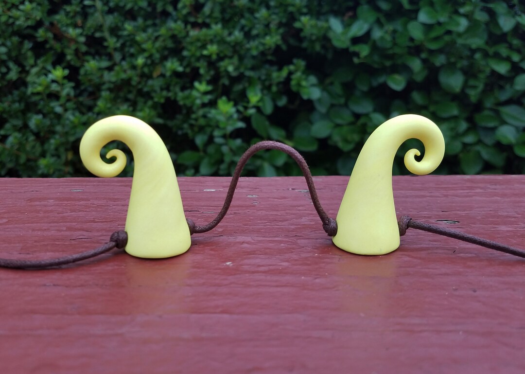 Pastel Yellow Shimmer Outward Curly Devil Horns Costume Accessory - Etsy