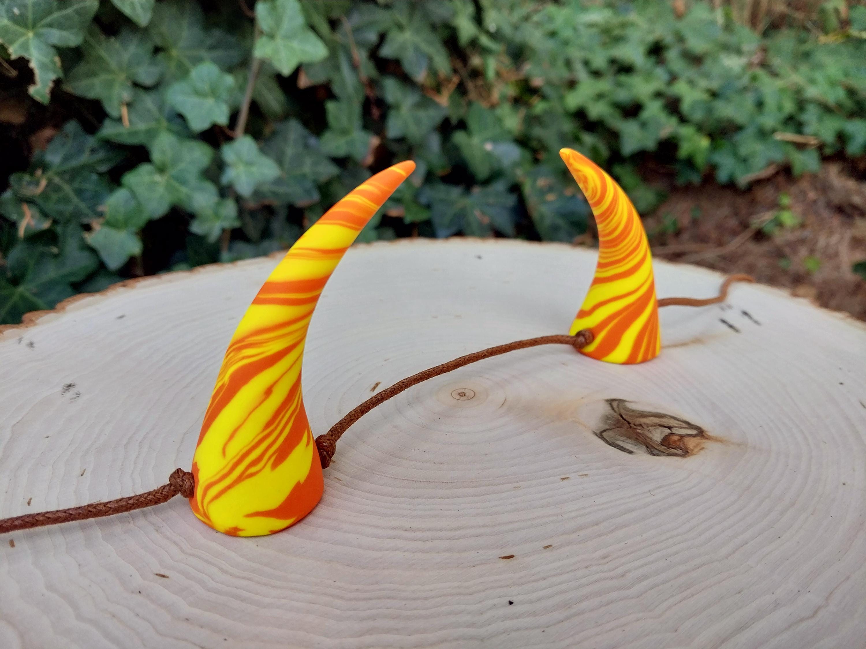 Yellow and Orange Swirl Devil Horns Costume Accessory - Etsy