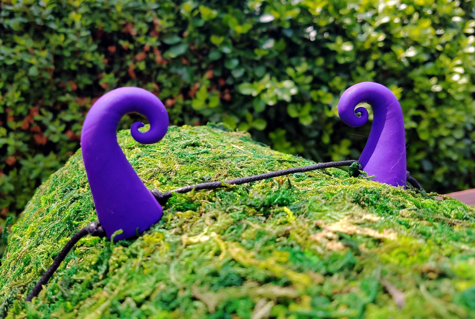 Curly Matte Dark Purple Devil Horns Costume Accessory - Etsy