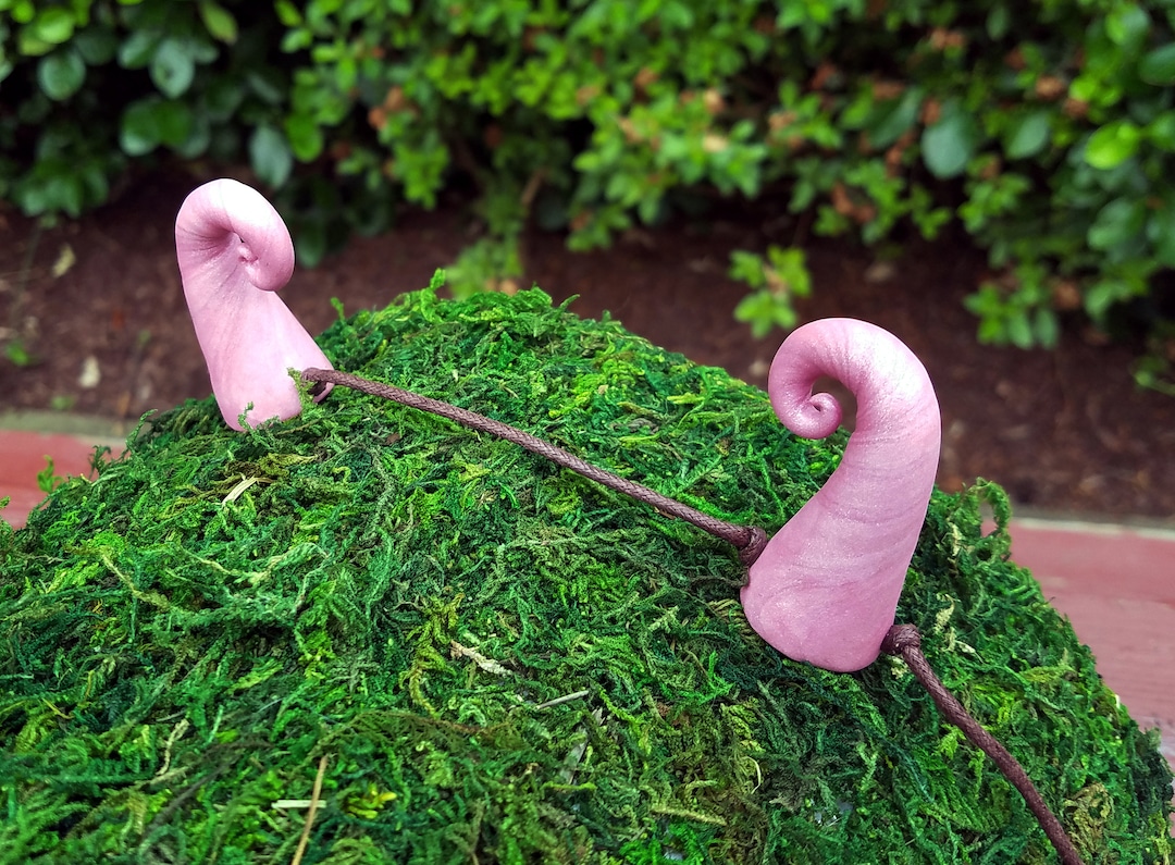 Princess Pink Shimmer Curly Devil Horns Costume Accessory - Etsy