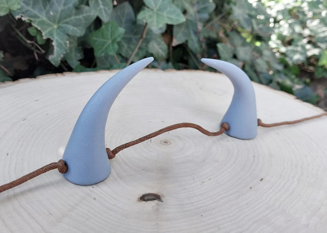 Shimmering Muted Light Blue Devil Horns Costume Accessory - Etsy