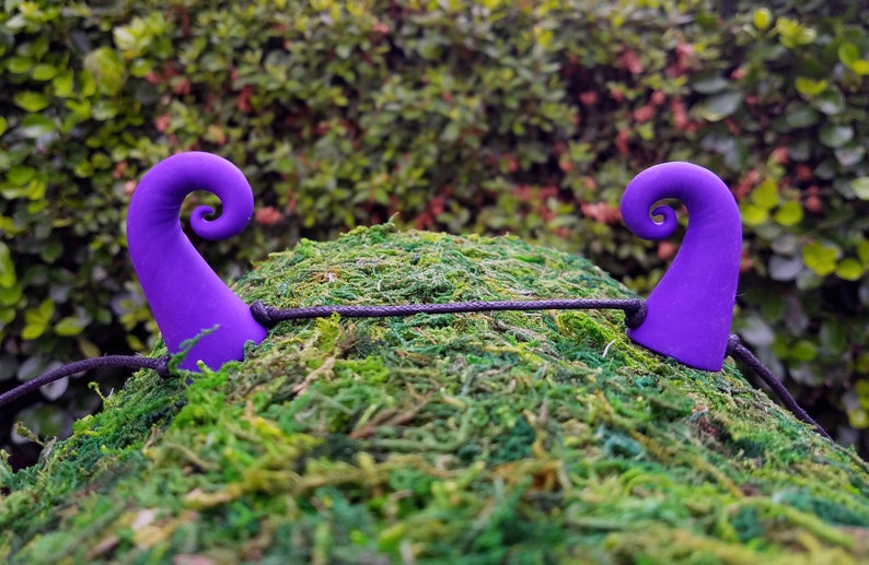 Curly Matte Dark Purple Devil Horns Costume Accessory - Etsy