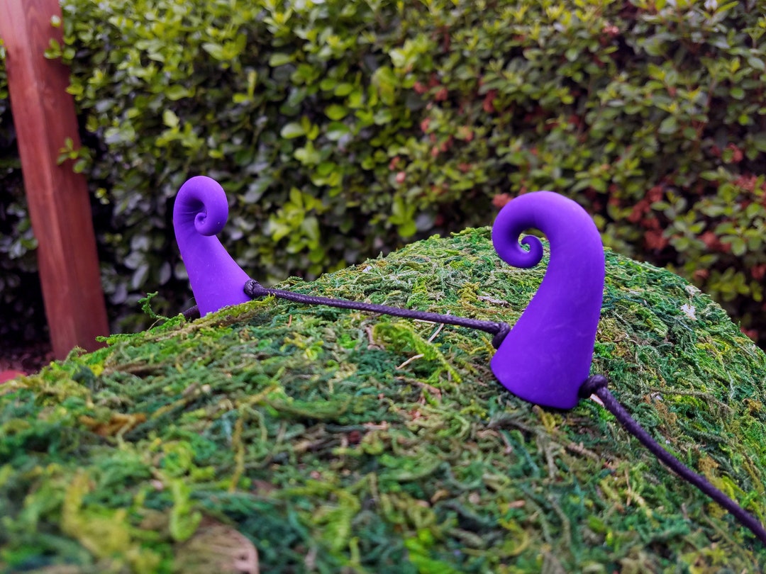 Curly Matte Dark Purple Devil Horns Costume Accessory - Etsy