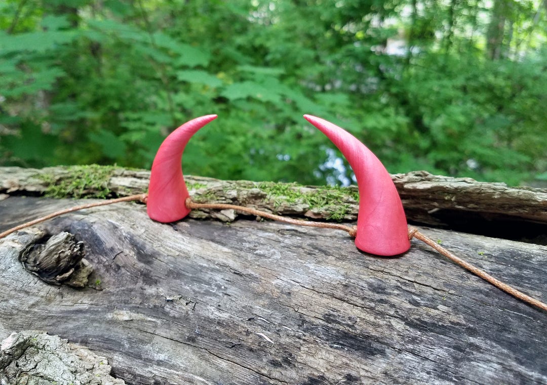 Sunset Pearl Pink Shimmering Devil Horns Costume Accessory - Etsy