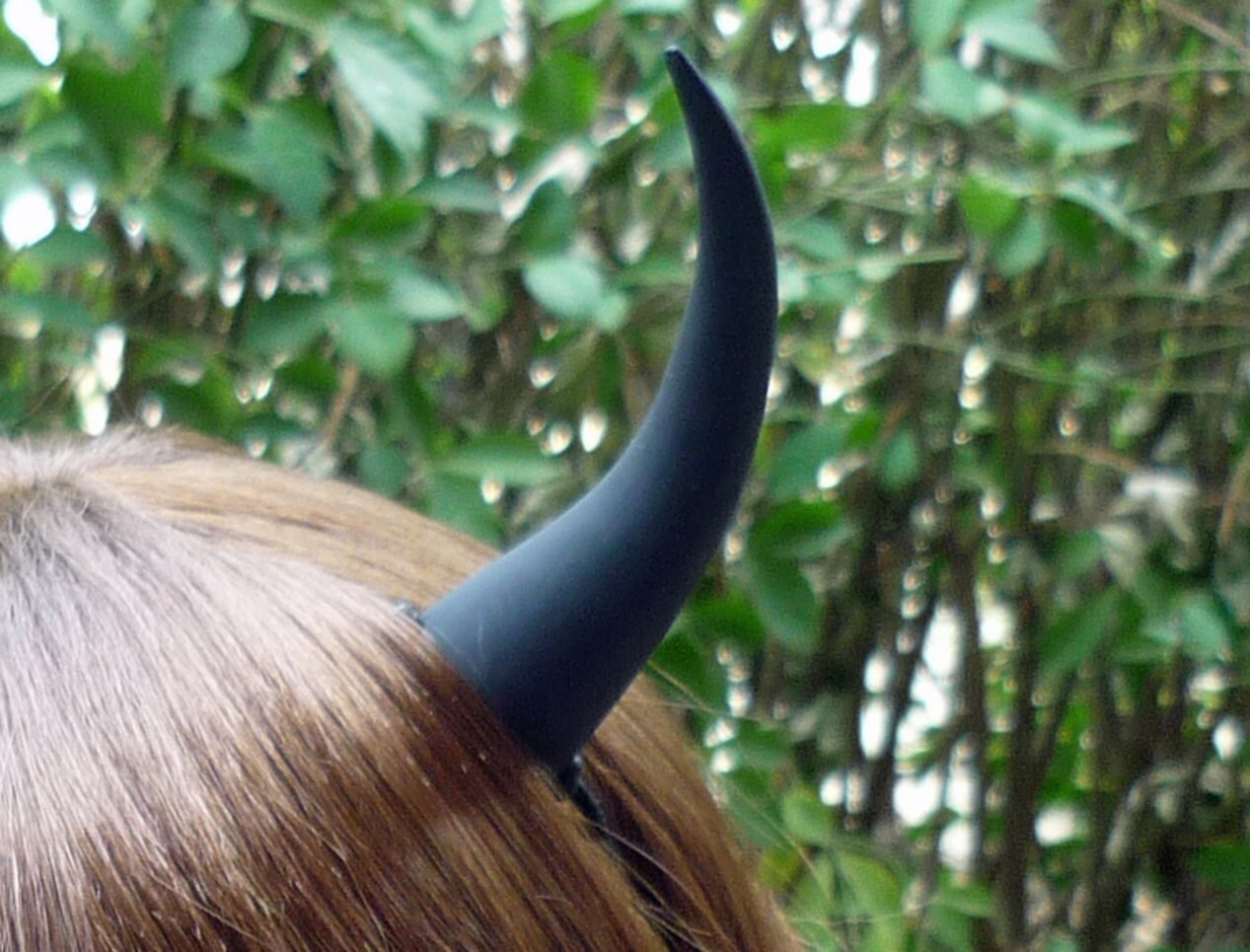 Larger Matte Black Devil Horns Costume Accessory | Etsy