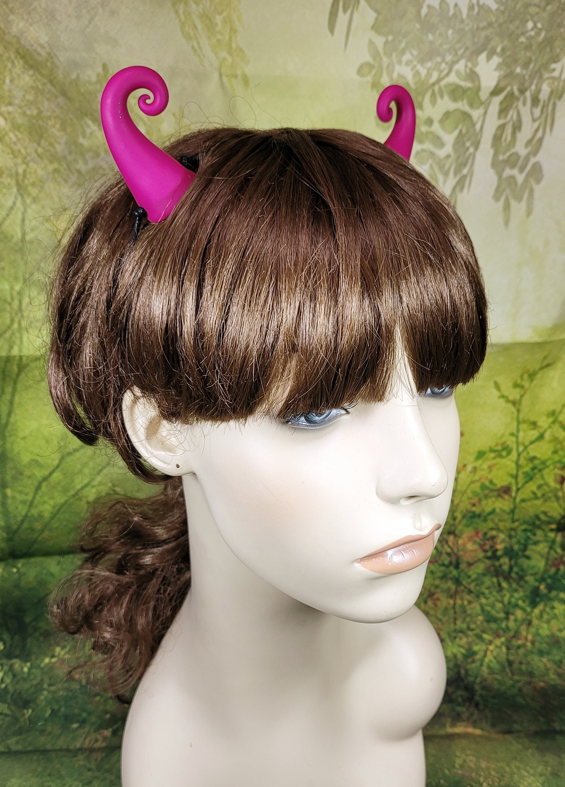 Fuchsia Curly Devil Horns Costume Accessory - Etsy