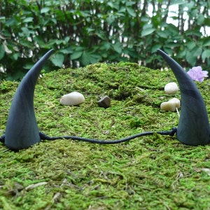 Shimmering Dark Silver Devil Horns Costume Accessory - Etsy