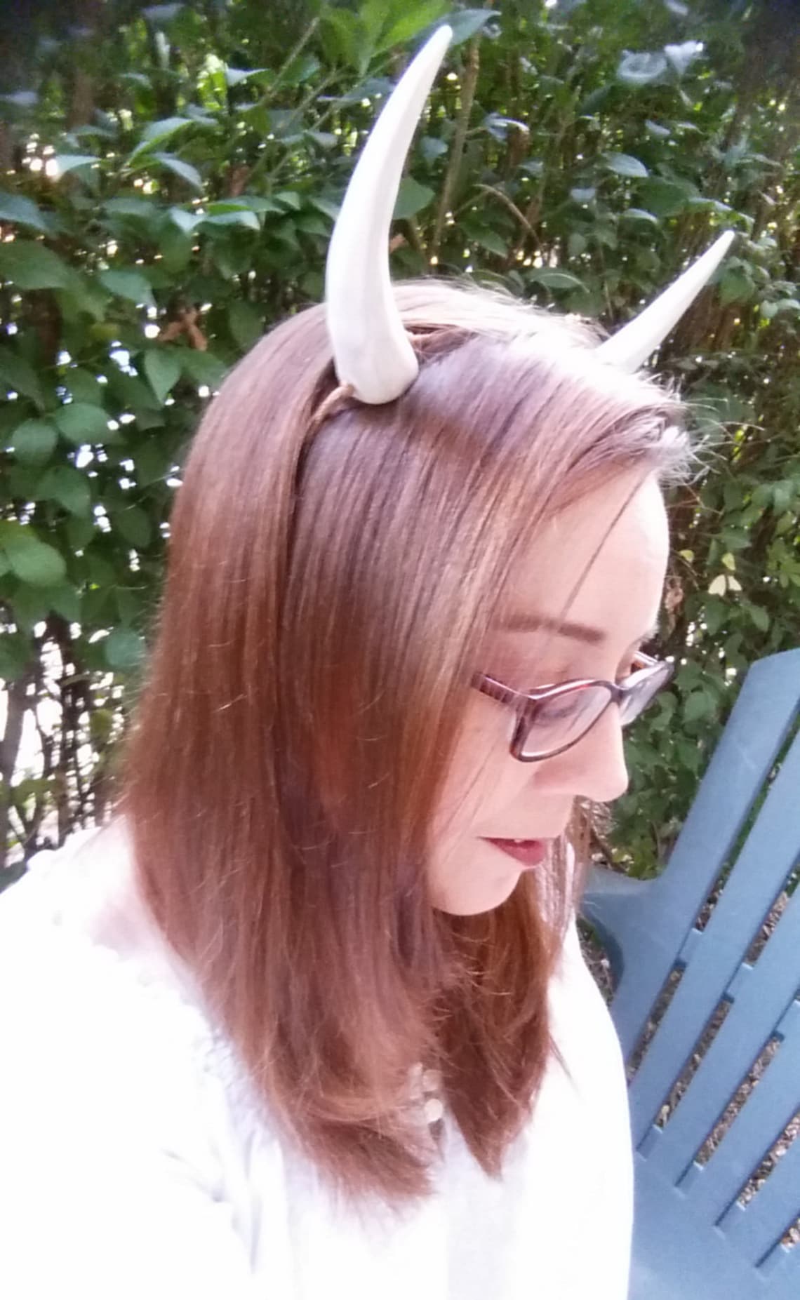 Larger Shimmering Ivory Devil Horns Costume Accessory - Etsy
