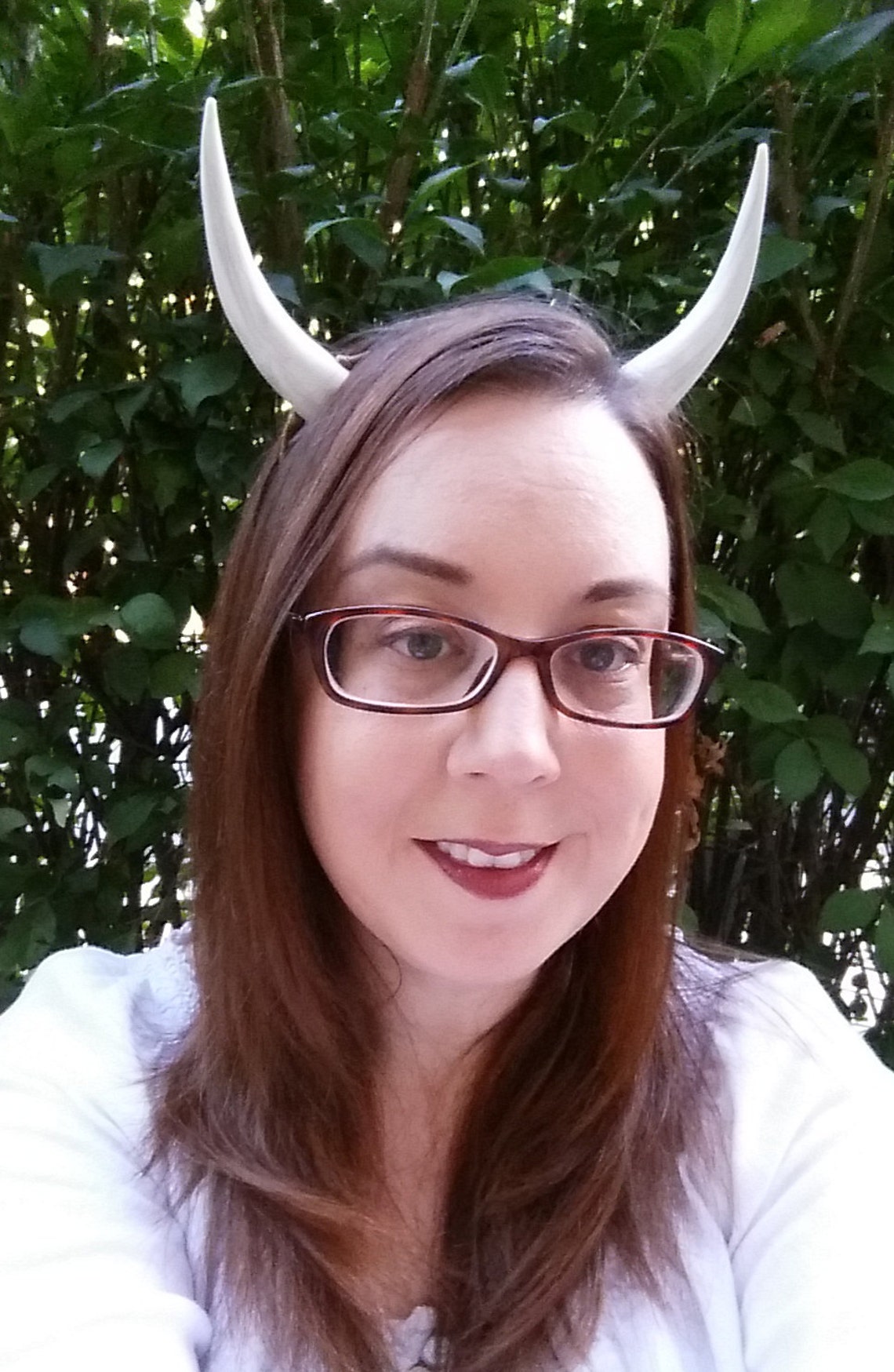 Larger Shimmering Ivory Devil Horns Costume Accessory - Etsy