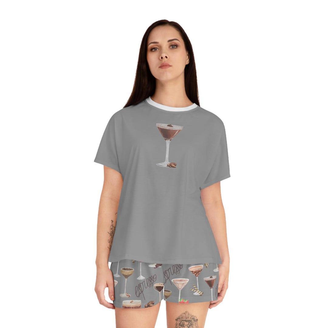 Women's Pajama Set, Espresso Martini Lounge Wear, Cute Coffee Lover Pjs ...