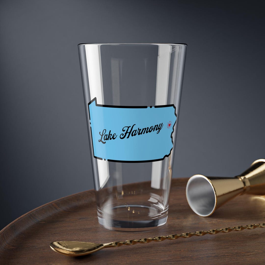 Lake Harmony Pennsylvania, Mixing Glass, 16oz Lake House Beer Glass ...