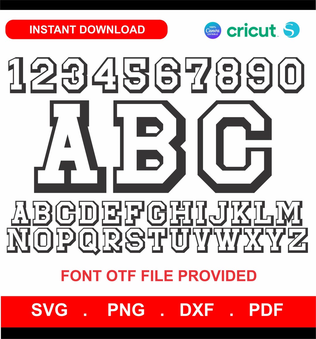 Varsity Font Svg Shadow, Jersey Font Svg, Sports Svg, Varsity Letters ...