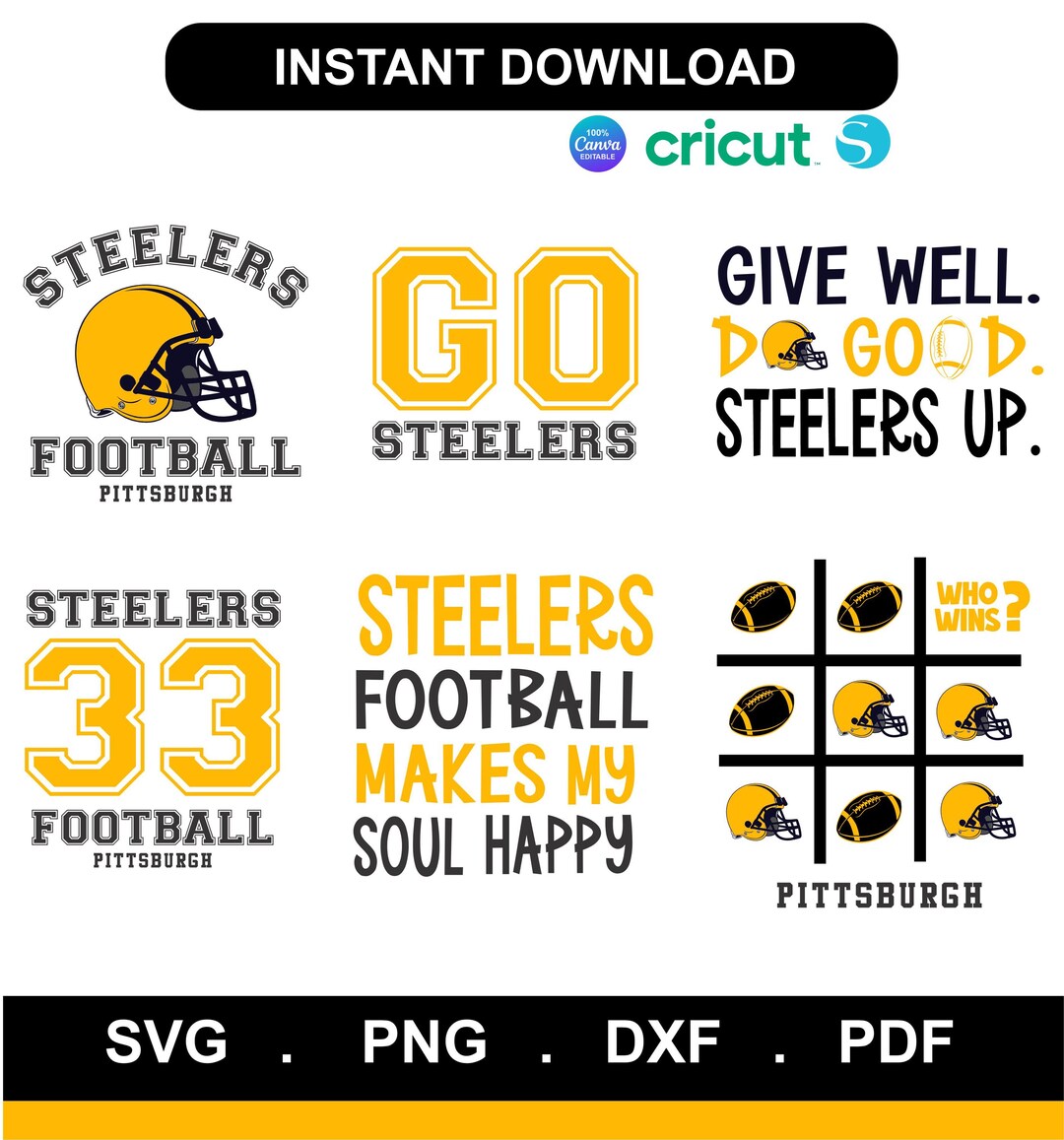 Pittsburgh Svg Football SVG PNG Bundle Mascot Cheer Svg Pittsburgh ...