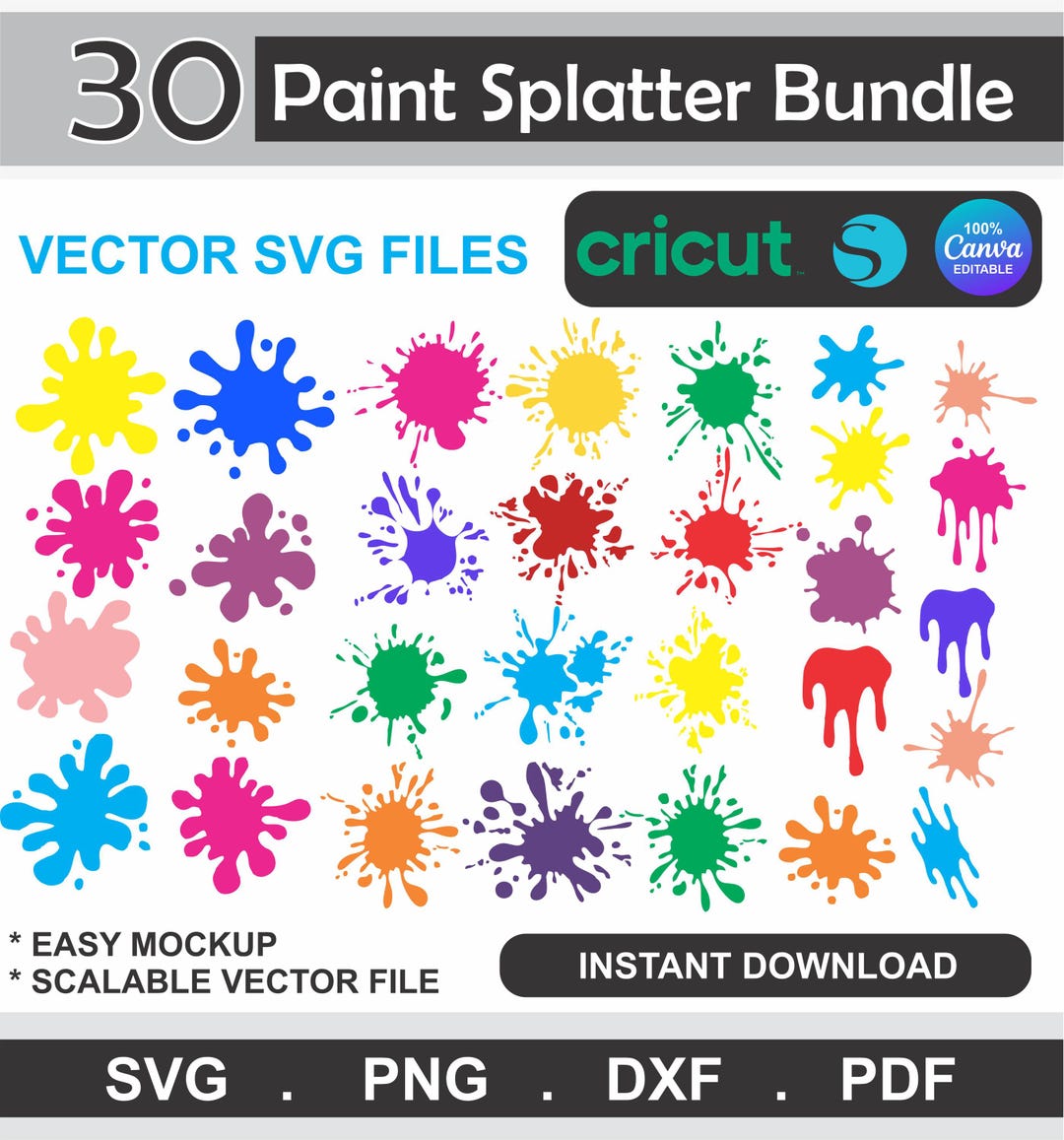 Paint Splatter SVG Paint Splatter Clipart Paint Splatter Vector Paint ...