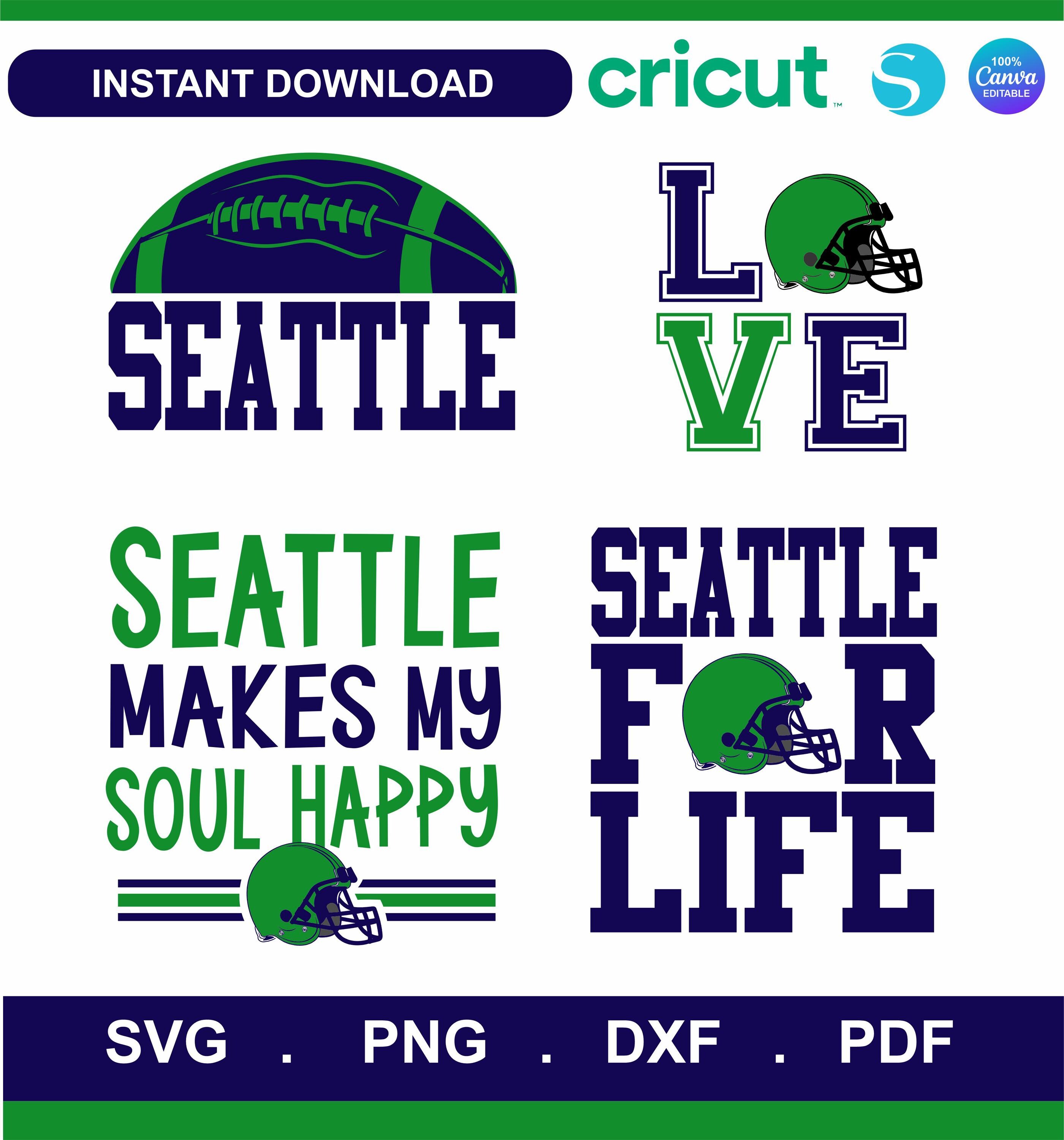 Seattle Svg, Seattle Png, Football Svg, Football Png, Seattle Team Svg ...