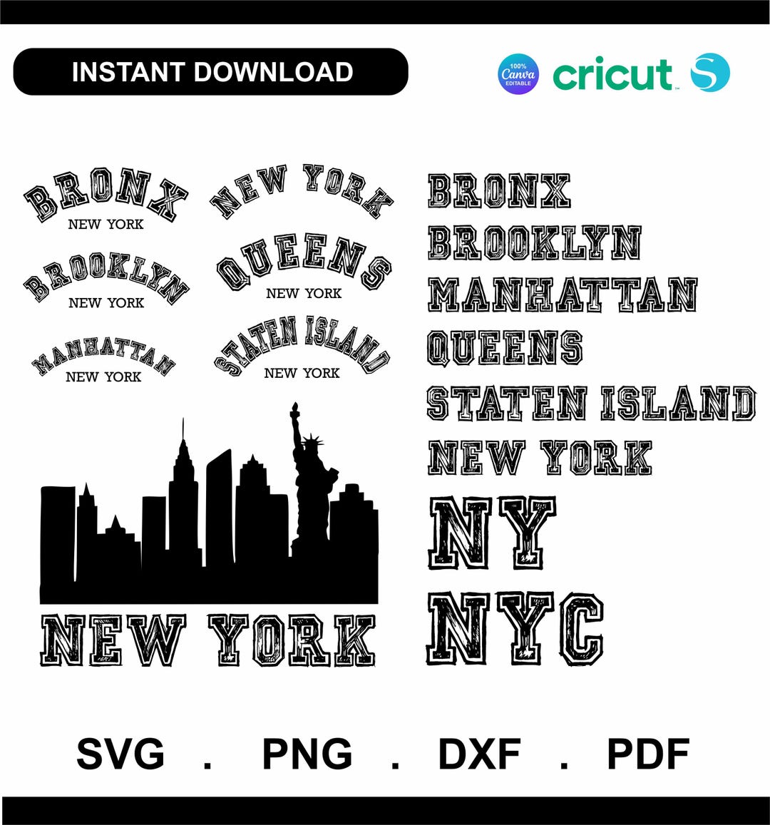New York Svg, New York Png, NYC Skyline Svg. New York Clipart ...