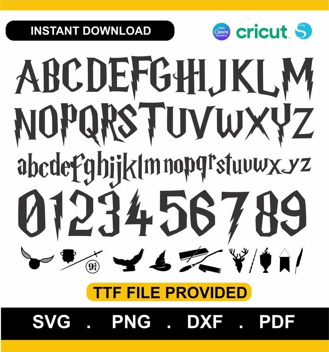 Potter Font Svg, Wizard Font Png, Wizard Font, Wizard Hogwarts Font Svg ...