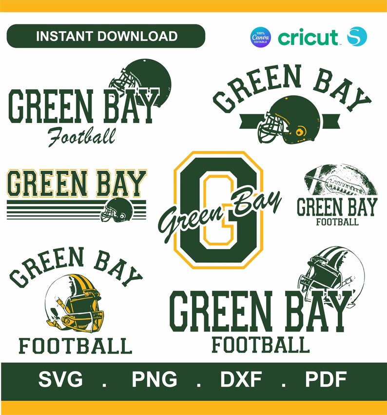 Green Bay Football Svg Green Bay Football Png Green Bay Bundle Green ...