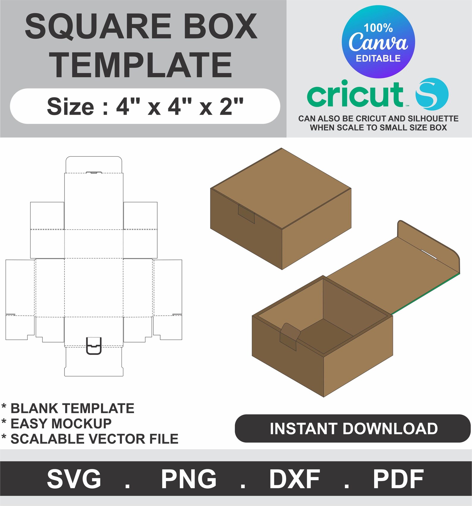 Gift Box SVG Gift Box Template SVG Editable Gift Box Template Packaging ...
