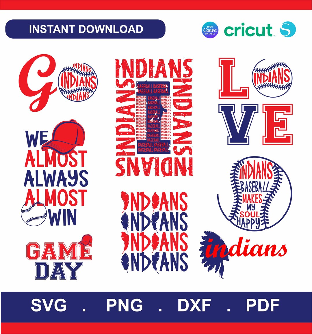 Indians Svg Bundle, Indians PNG, Indians Svg, Indians Shirt Svg ...