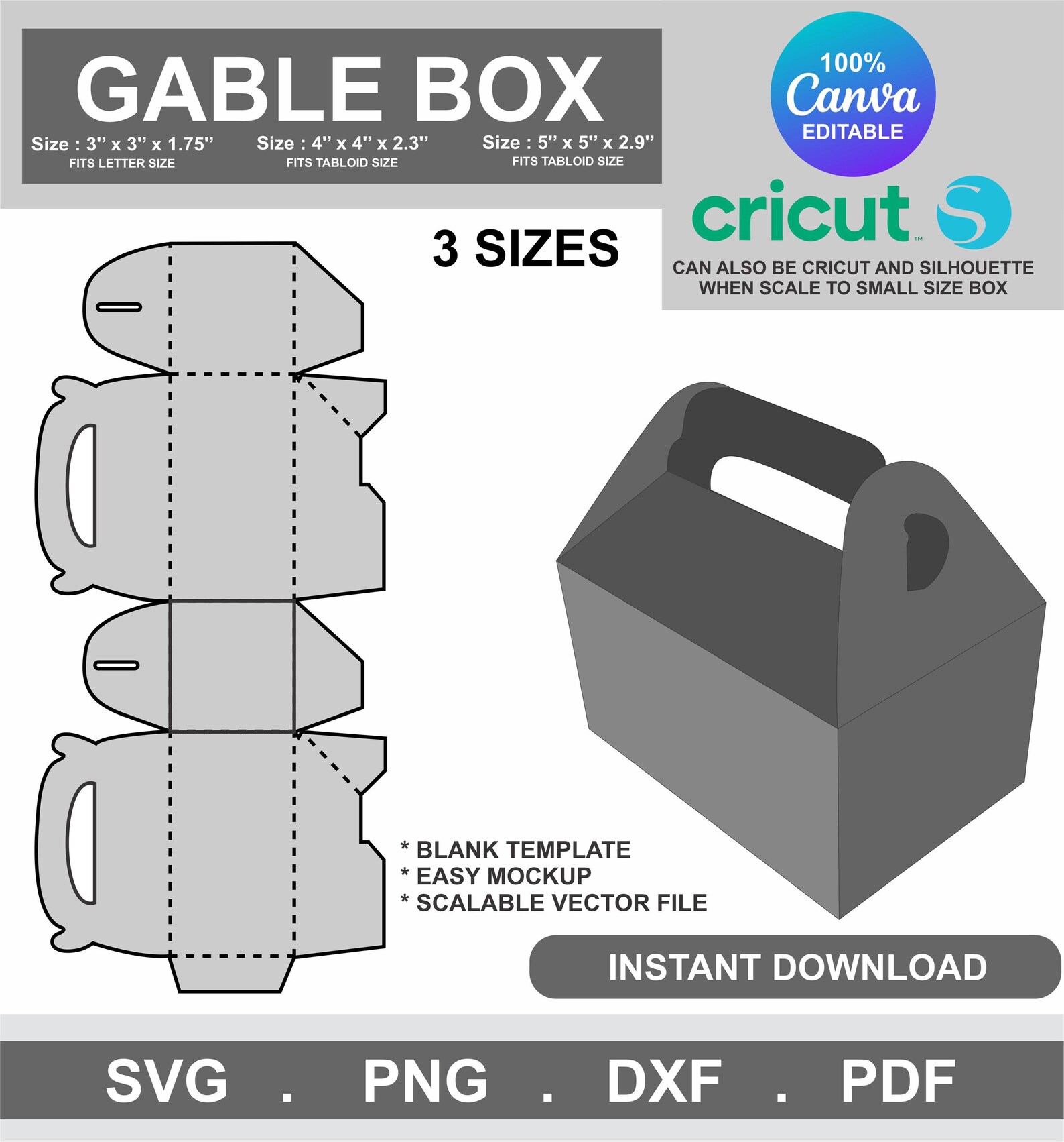 Gable Box SVG Template Gable Box Template SVG Favor Box Gable Box ...