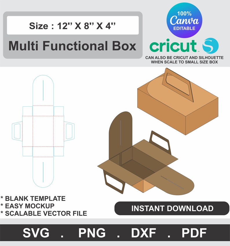 Box Template SVG Cookies Box SVG Donut Box SVG Gift Box Svg Lunch Box ...