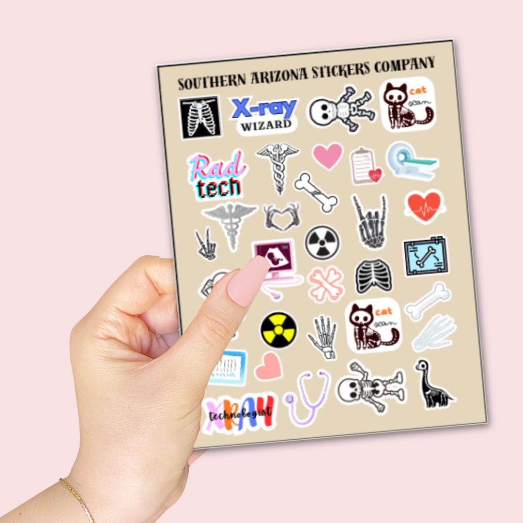 Radiology Technician Stickers, Vinyl Decals, Medical Imaging Stickers ...