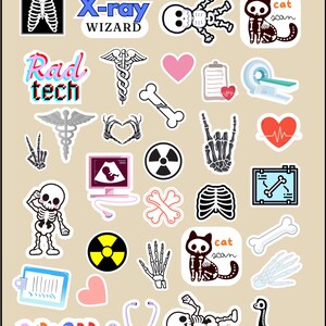 Radiology Technician Stickers, Vinyl Decals, Medical Imaging Stickers ...