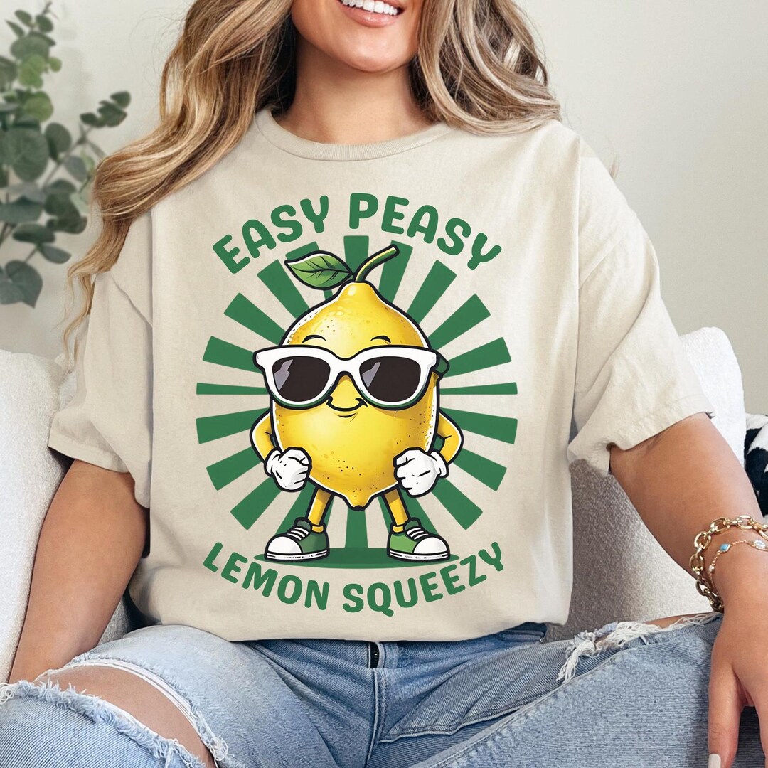 Easy Peasy Lemon Squeezy PNG: Girly Summer Shirt Design (digital ...