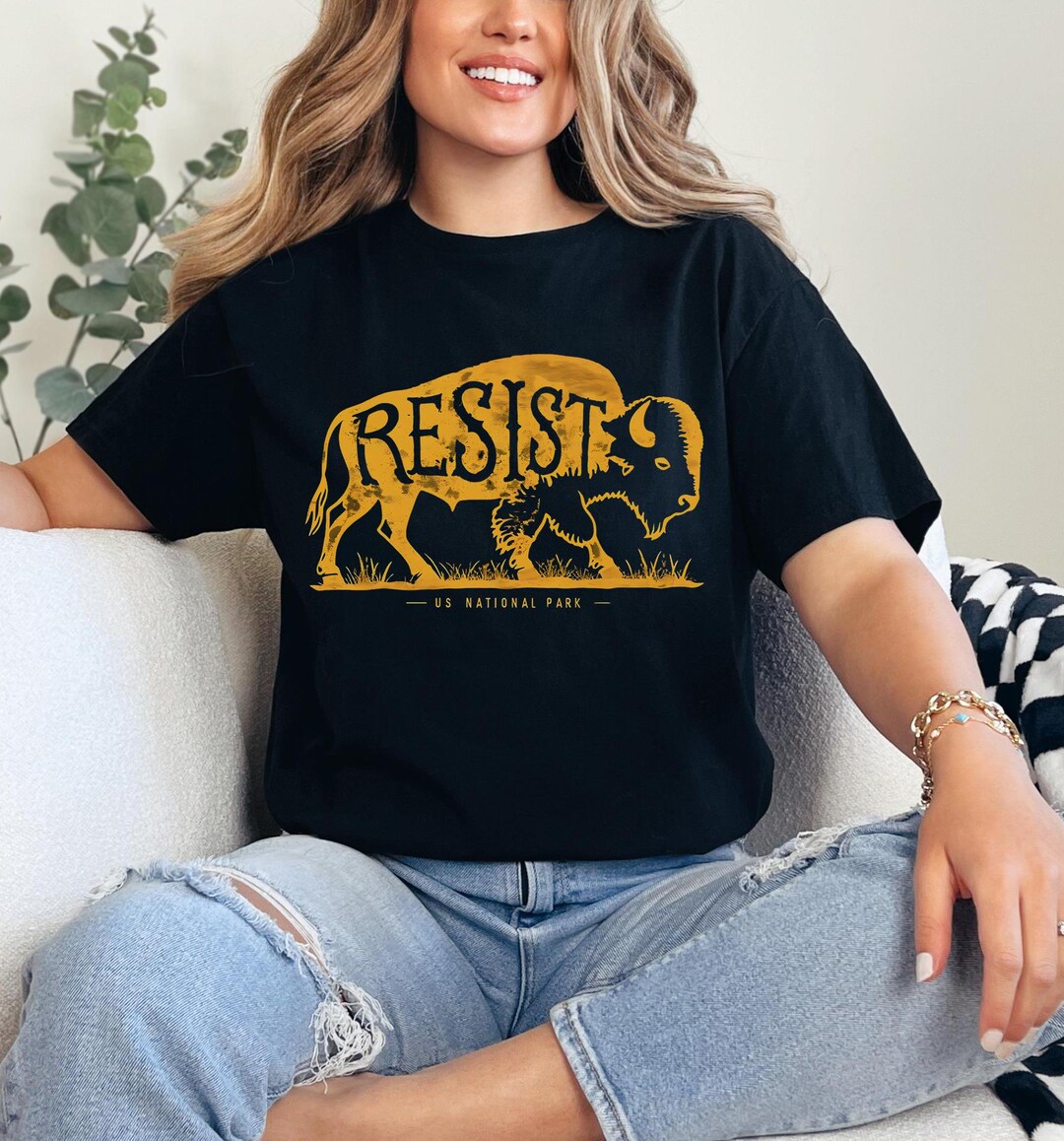Resist ALT US National Park Shirt Png, Bison Buffalo National Park Png ...
